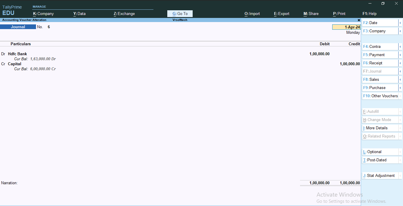 How to Create or Record Journal Voucher in Tally Prime