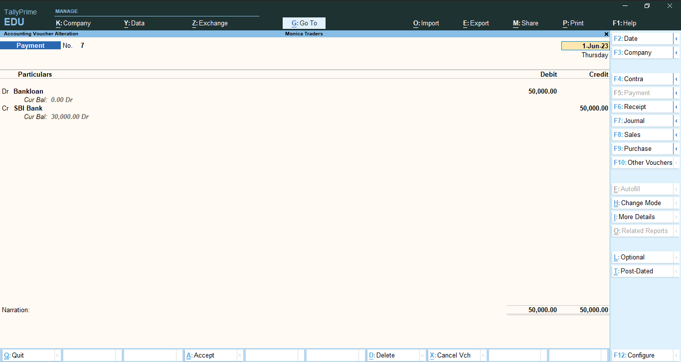 How to Create or Record Payment Voucher in Tally Prime